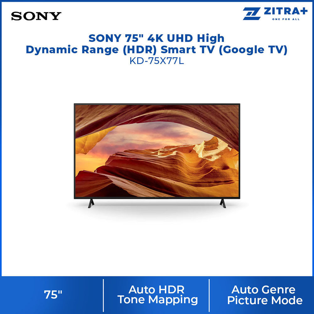 SONY 75" 4K UHD High Dynamic Range (HDR) Smart TV (Google TV) KD-75X77L ...