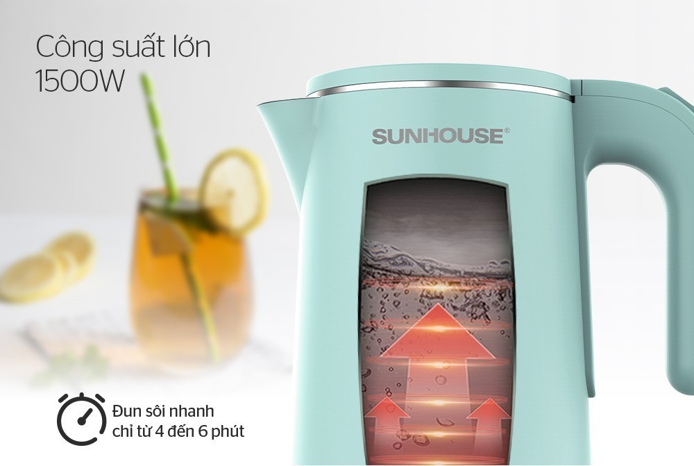 Genuine Sunhouse mini 2-layer 1.8L stainless steel electric kettle ...