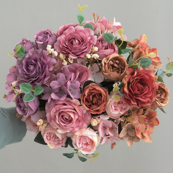 Elise Luna Hydrangea Peony Bouquet Wedding Home Hand Bouquet Decor ...