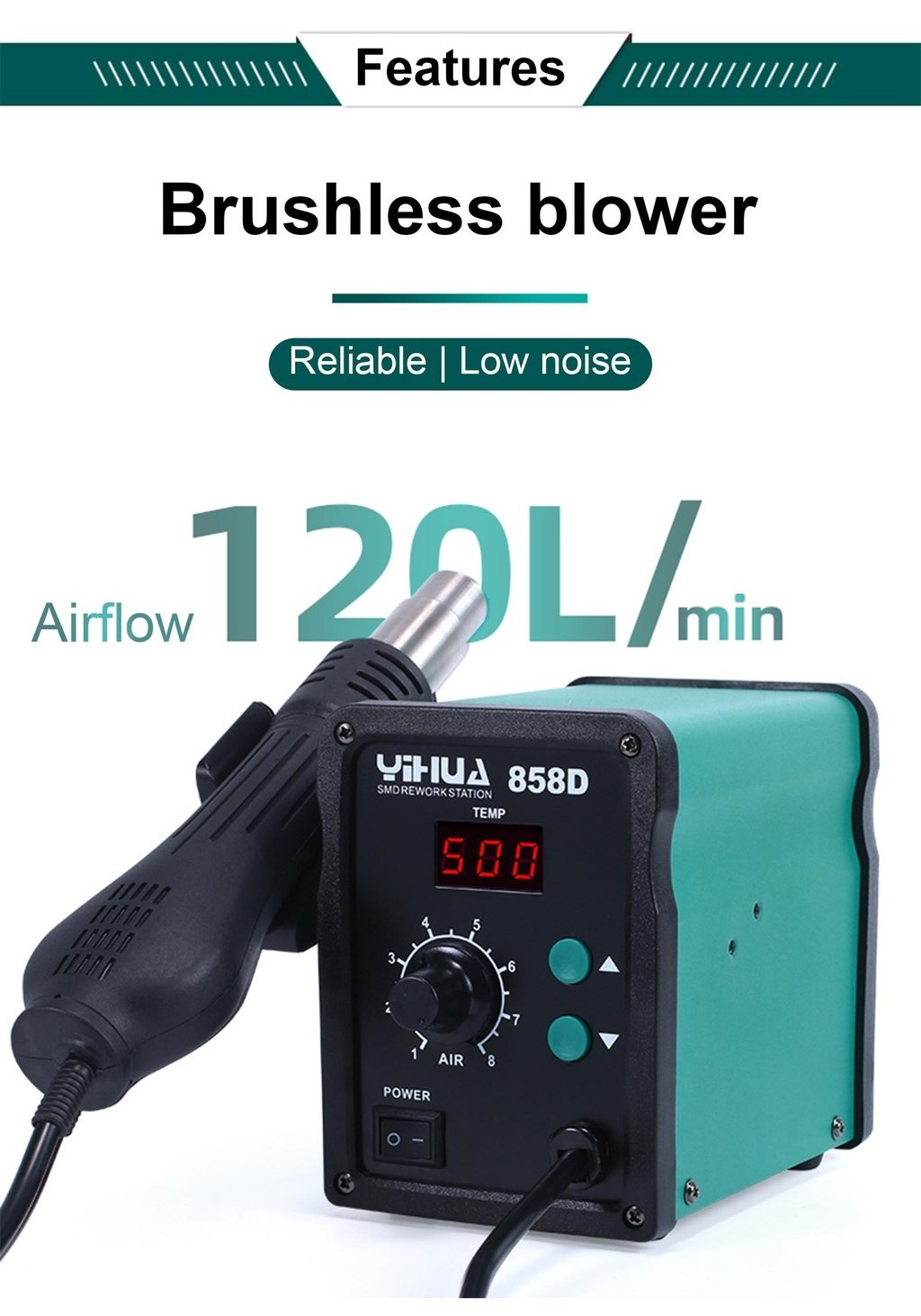 [Luminense] Yihua 858D Air Blower Rework Station LED Digital Display ...