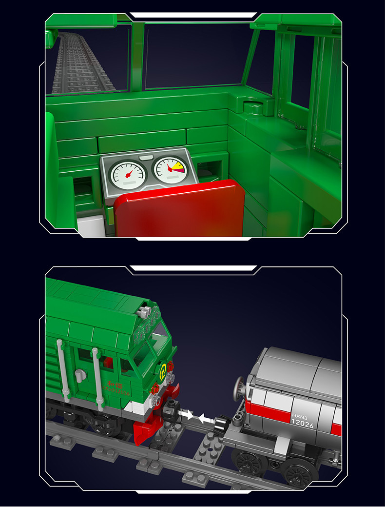 Mould King 12026 Train HXN 3 Diesel Locomotive Building Set | 1,090 PCS ...