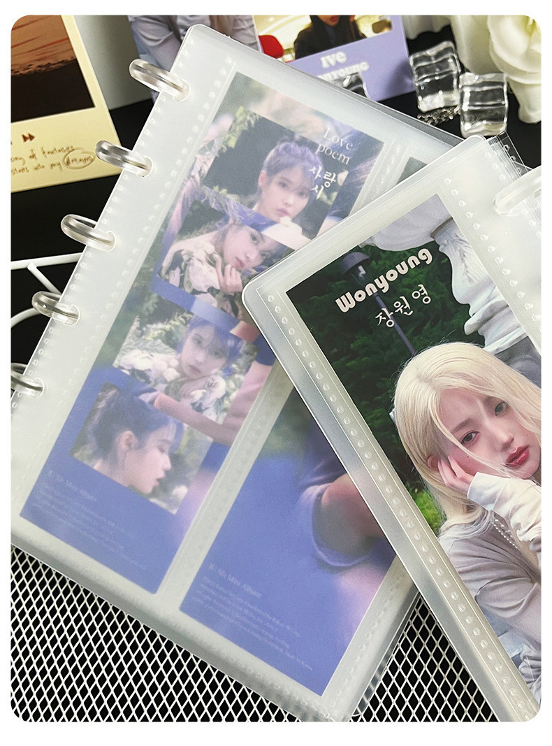 Korean 10 Pages Double Sided 4 Grids Photo Strip Album Idol Transparent ...