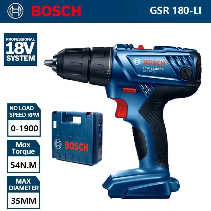 Bosch GSR 180 Li Electric Drill 18V Professional Cordless Screwdriver ...