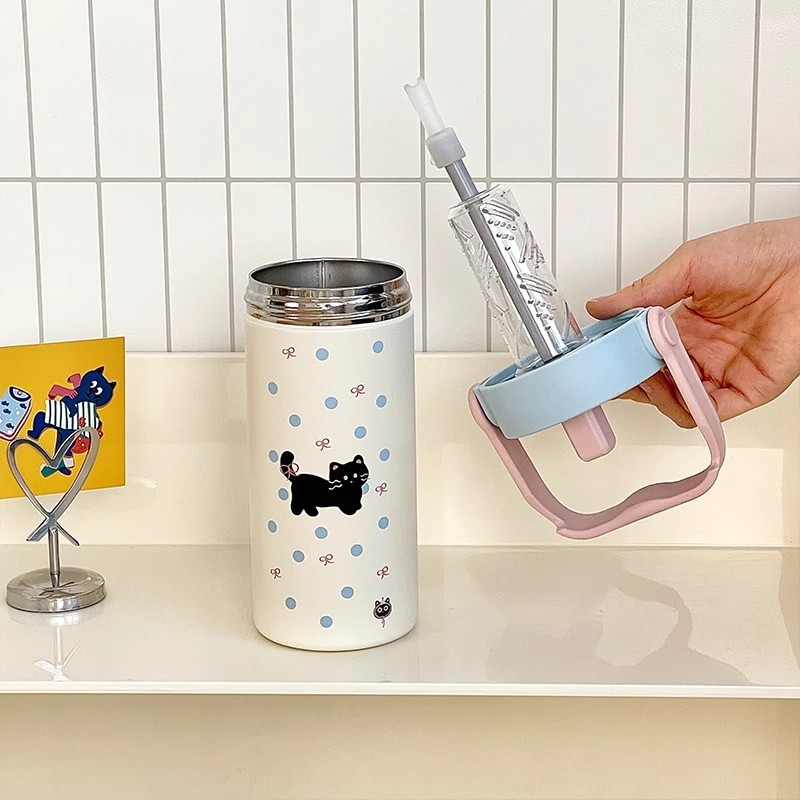 Cute Cat Thermos Mug 316 Stainless Steel Tumbler 600ml Coffee Tumbler ...