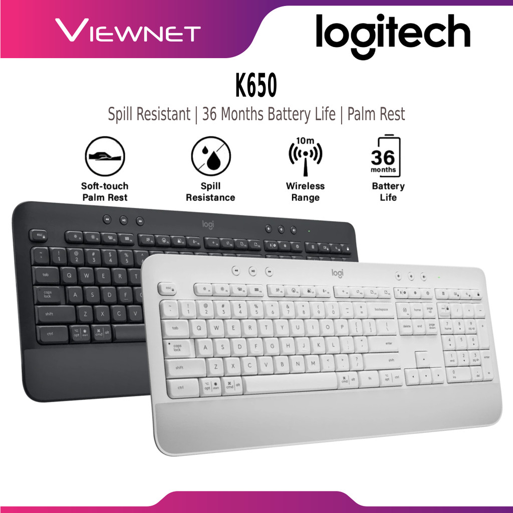 LOGITECH SIGNATURE K650 WIRELESS KEYBOARD PALM REST | SPILL RESISTANT ...