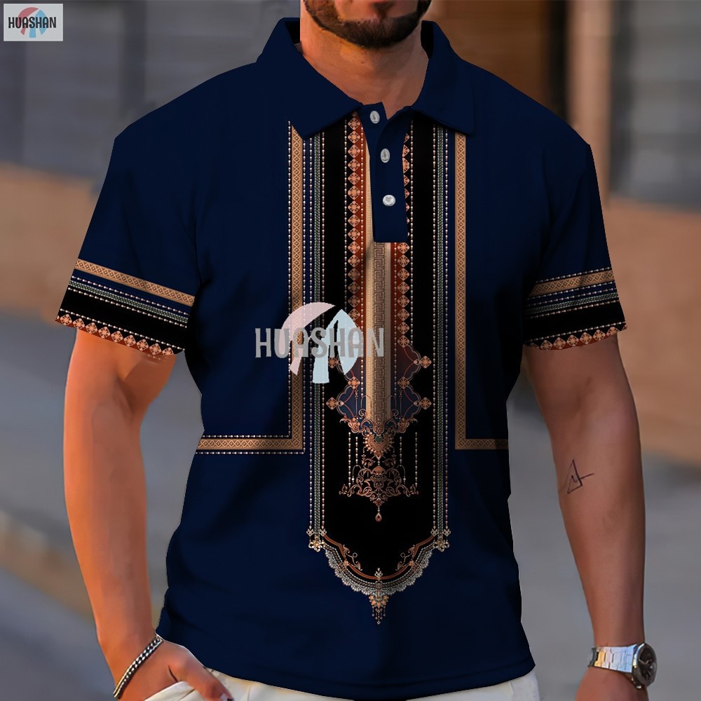2025 new retro ethnic style polo shirt Modern Barong top Traditional ...