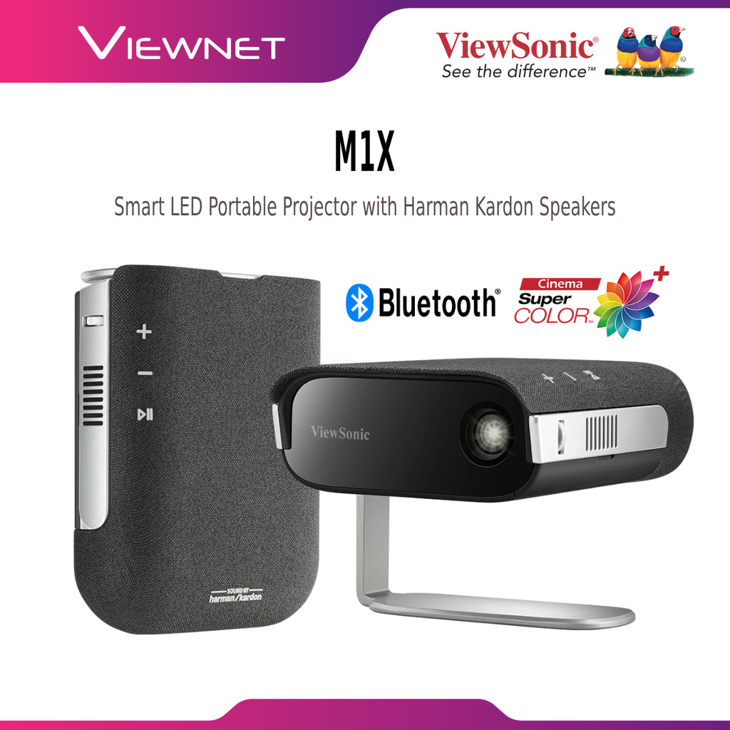 VIEWSONIC M1X SMART LED PORTABLE PROJECTOR WITH BLUETOOTH, 360 ...