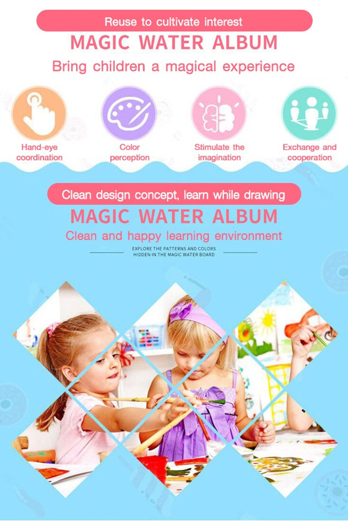 Doodle Book Reusable Picture Book Colorful Magical Watercolor Color ...