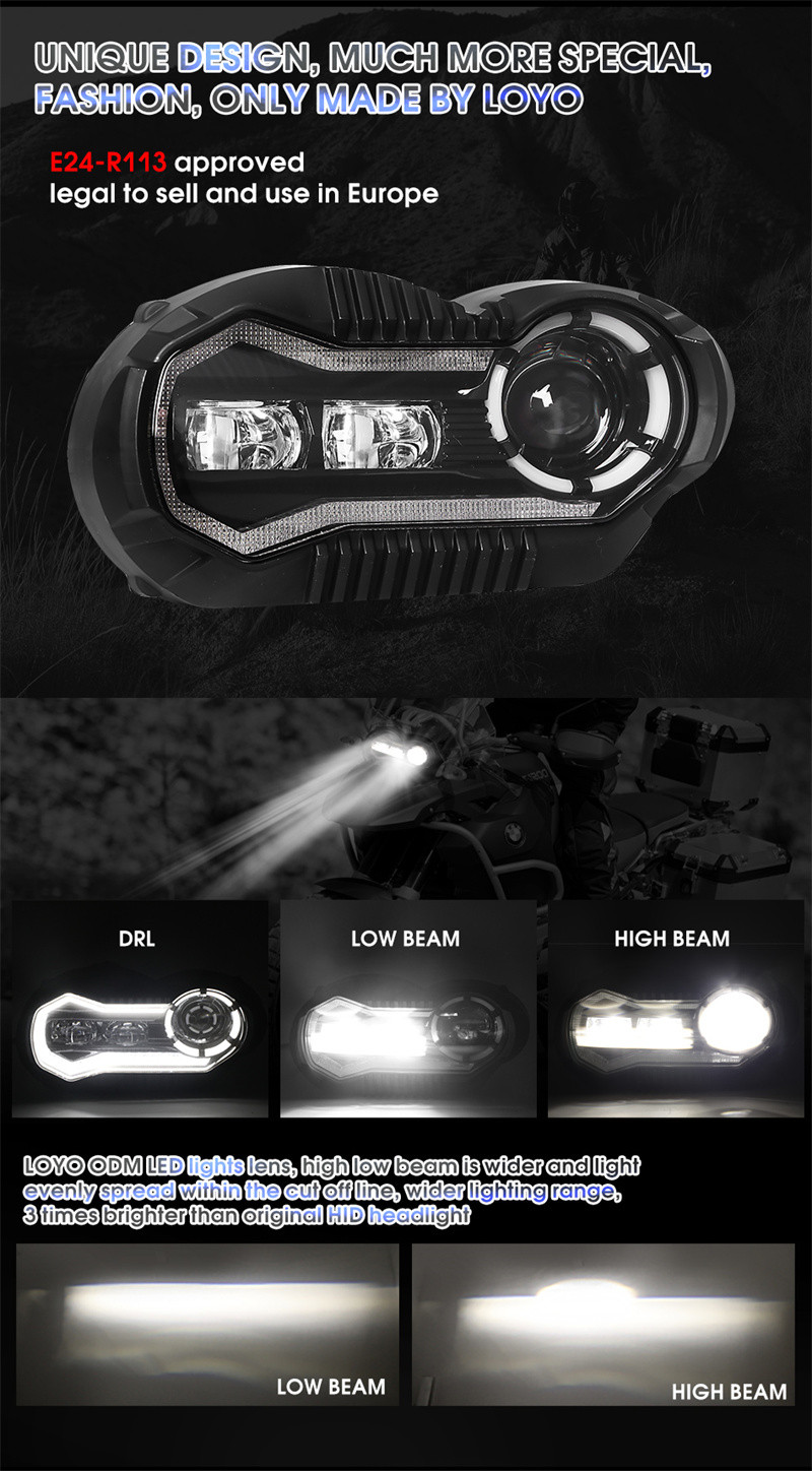 E24 For BMW GS 1200 LED Headlights Assembly Motorcycle Headlamp For BMW ...