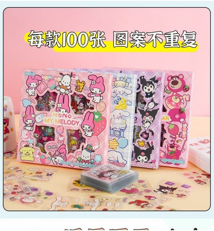 Kuromi Sticker 100pcs Sanrio pet Waterproof ins Cute Melody Cartoon ...