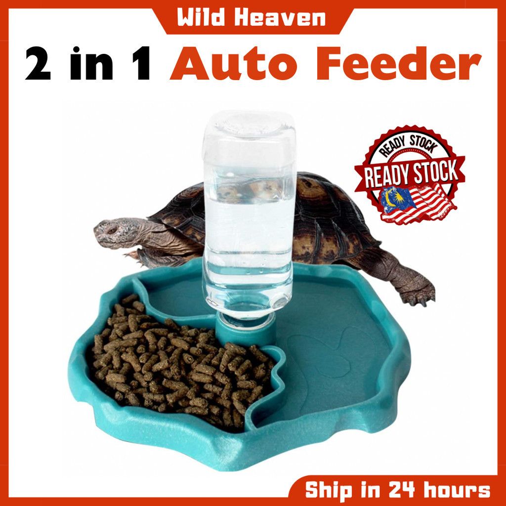 Automatic Reptile Feeders Turtle Food Water Bowl Dispenser Bottle for ...