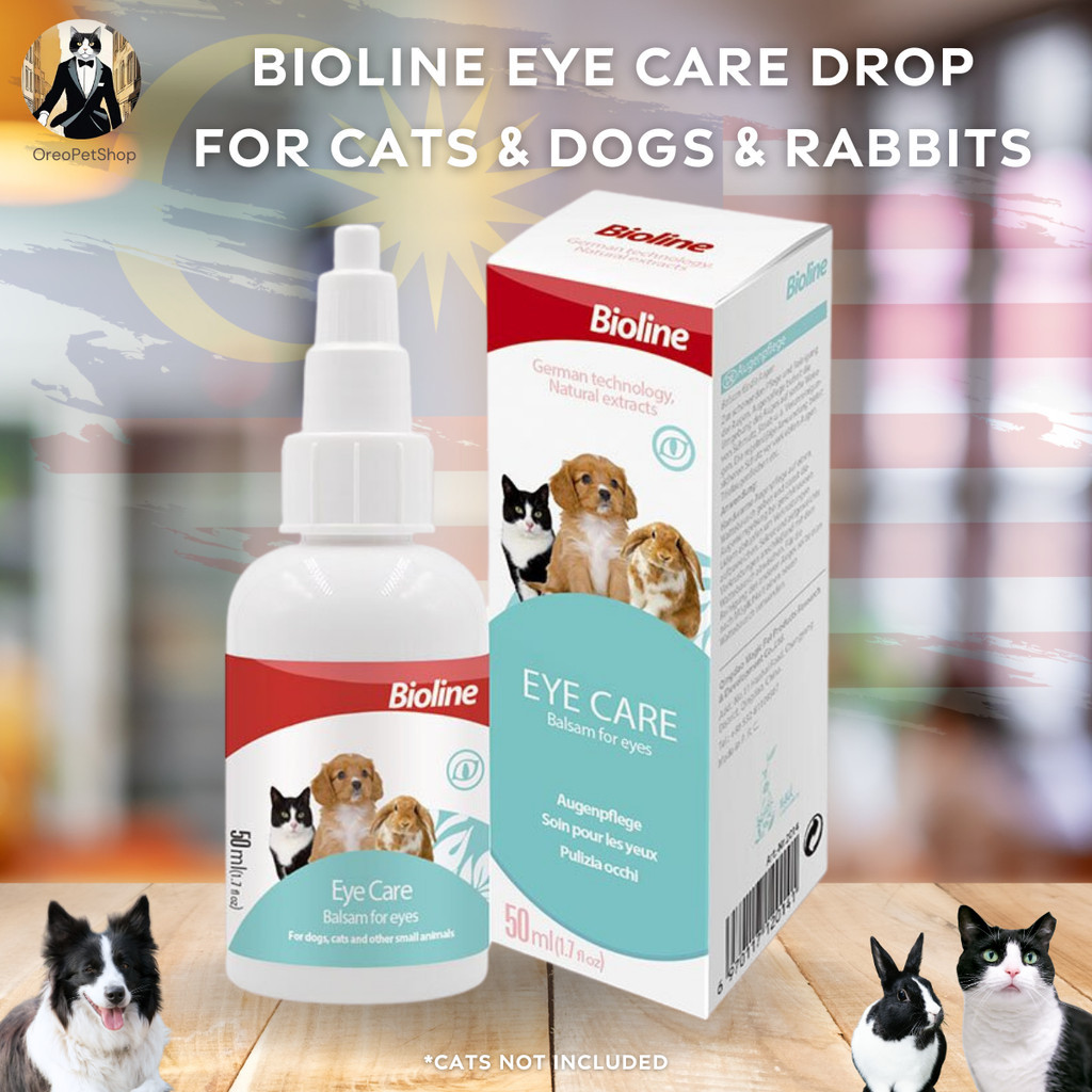 Bioline Eye Care Drop 50ml For Pets Cat Dog Treatment Cleaner Tear ...