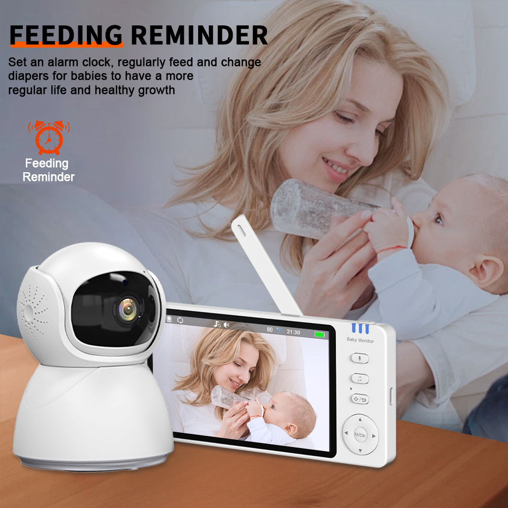 5 Inch IPS Screen Baby Monitor With Camera 3500mAh Battery Electronic ...
