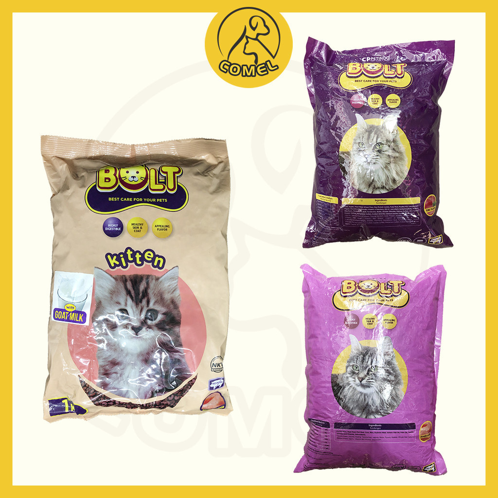Bolt Cat Dry Food for Kitten/Adult Cat - Tuna/Salmon 800g/1kg | Shopee ...