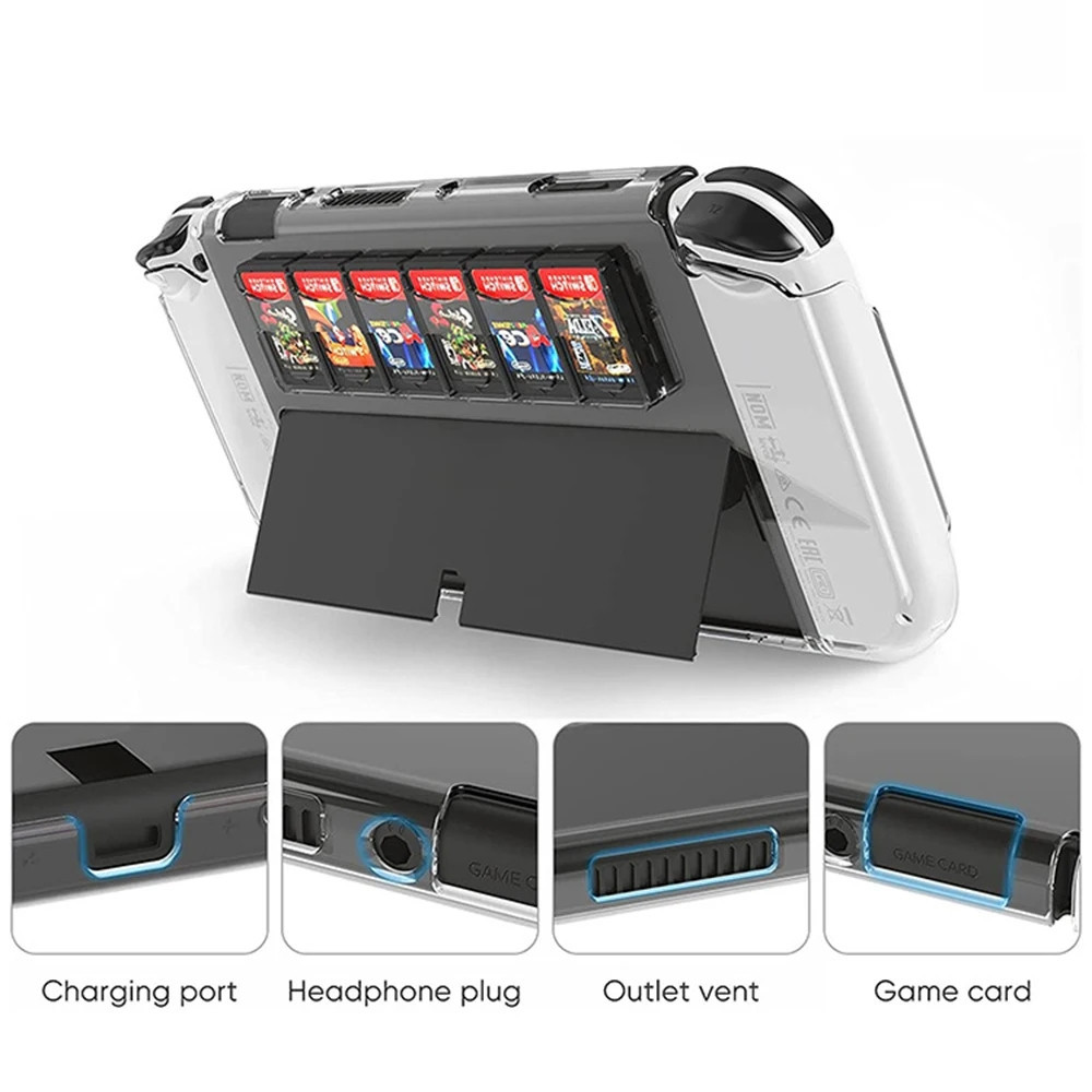 New Transparent Case For Nintendo Switch OLED Dockable Shell Can Store ...