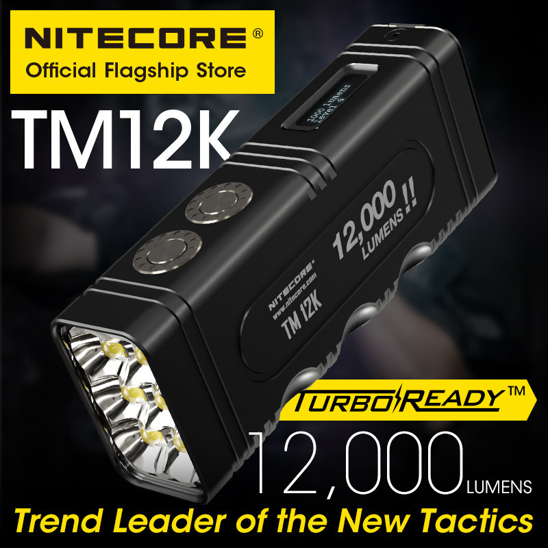 TM12K NITECORE Tactical Flashlight Powerful USB-C Rechargeable Super ...