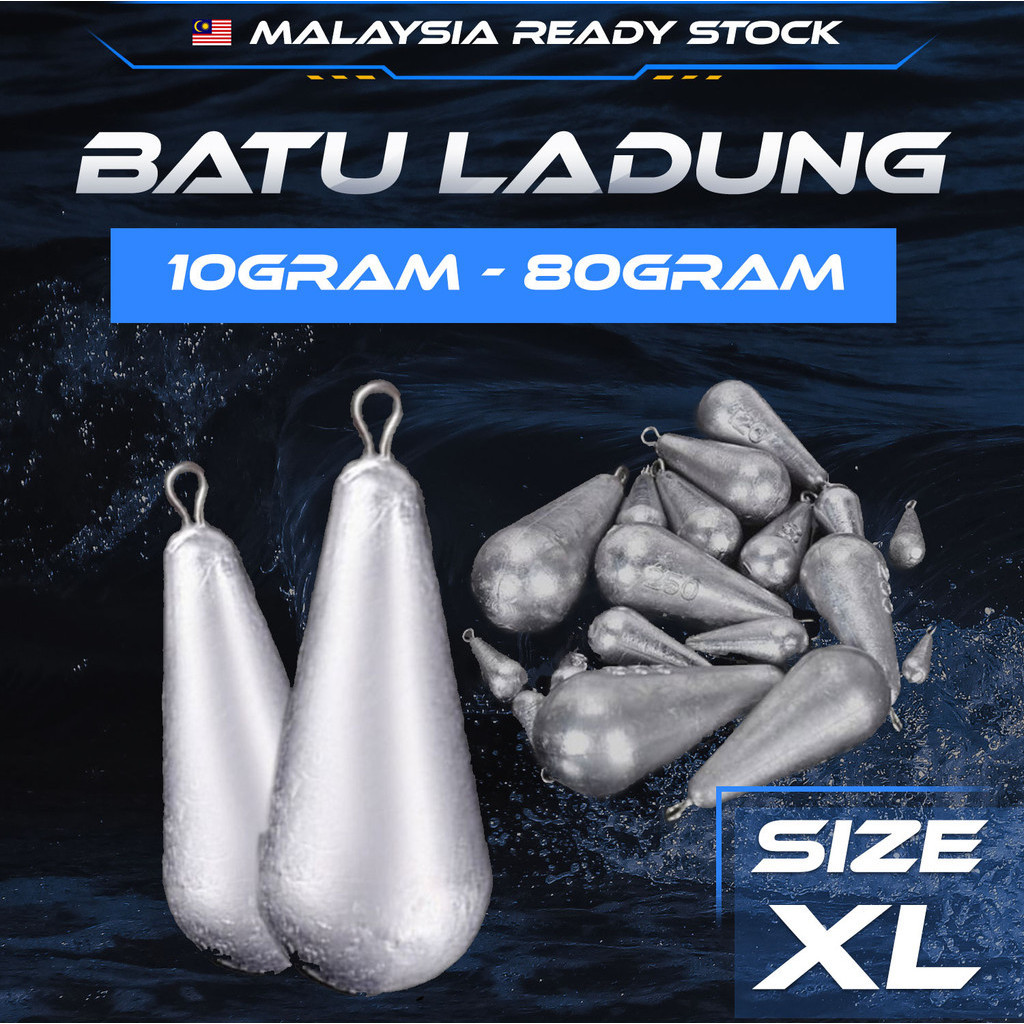 【MR.T】100/150/200/300g Batu Ladung Timah Pancing Laut / Sungai Fishing Sinker Bottom Lead Sinker ...