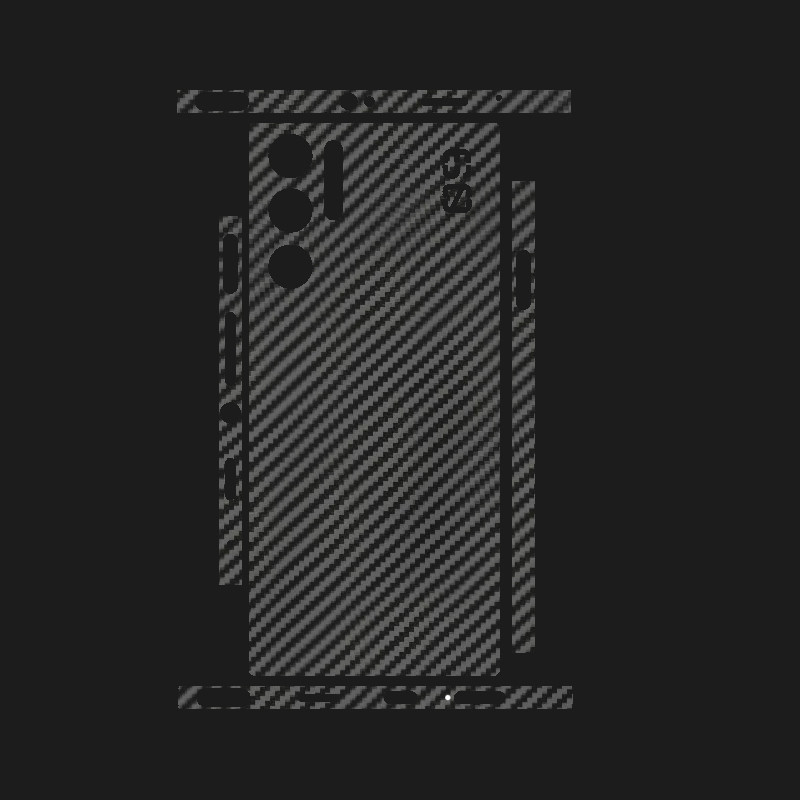 3D Carbon Fiber Skin Grain Film Skin Phone Back + Sides Sticker For ...