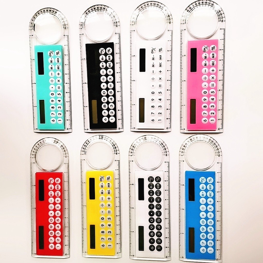 multifunctional 10cm ruler calculator solar card mini calculation ...