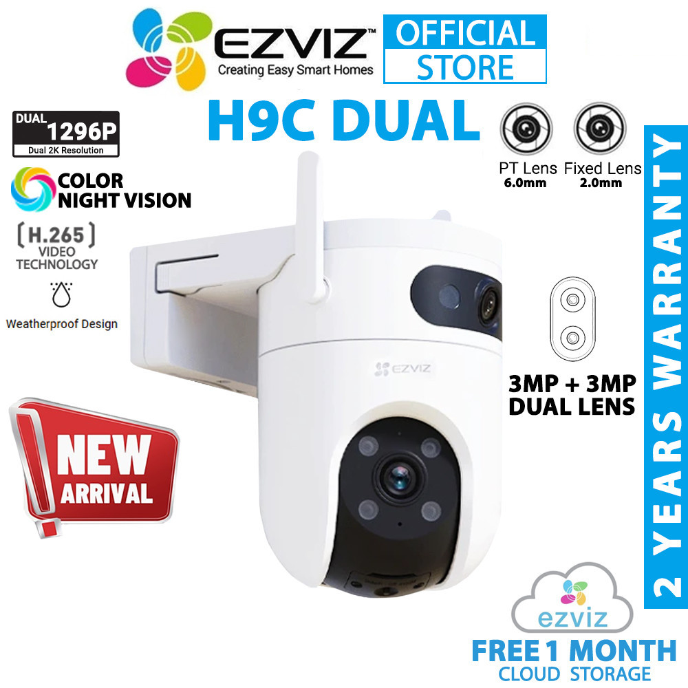 Ezviz H9C Dual Lens (3MP + 3MP) 2K Waterproof Pan/Tilt Two Way Talk ...