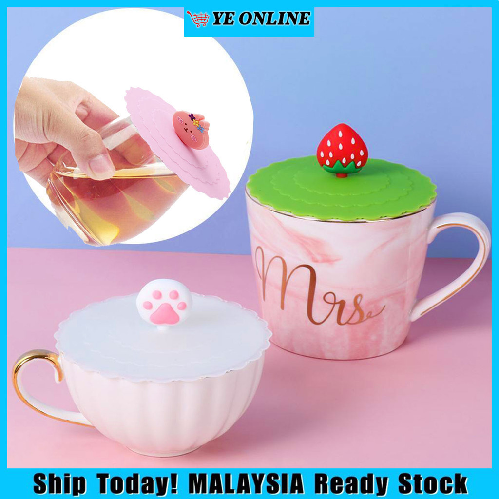 Silicone Cup Cover Lid Heat-resistant Leak Proof Glass Cup Covers ...