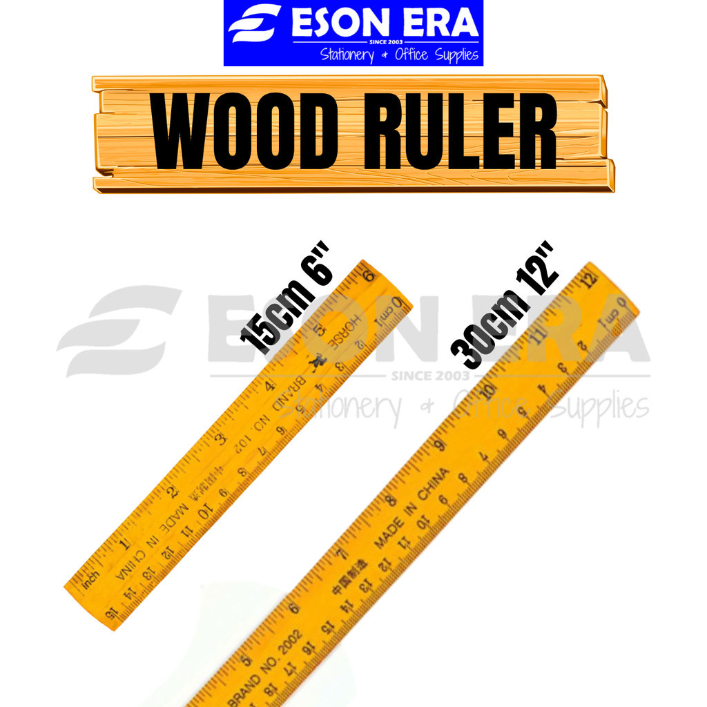 Wood Ruler 15cm / 30cm Pembaris Kayu Kuning Wooden Ruler | Shopee Malaysia