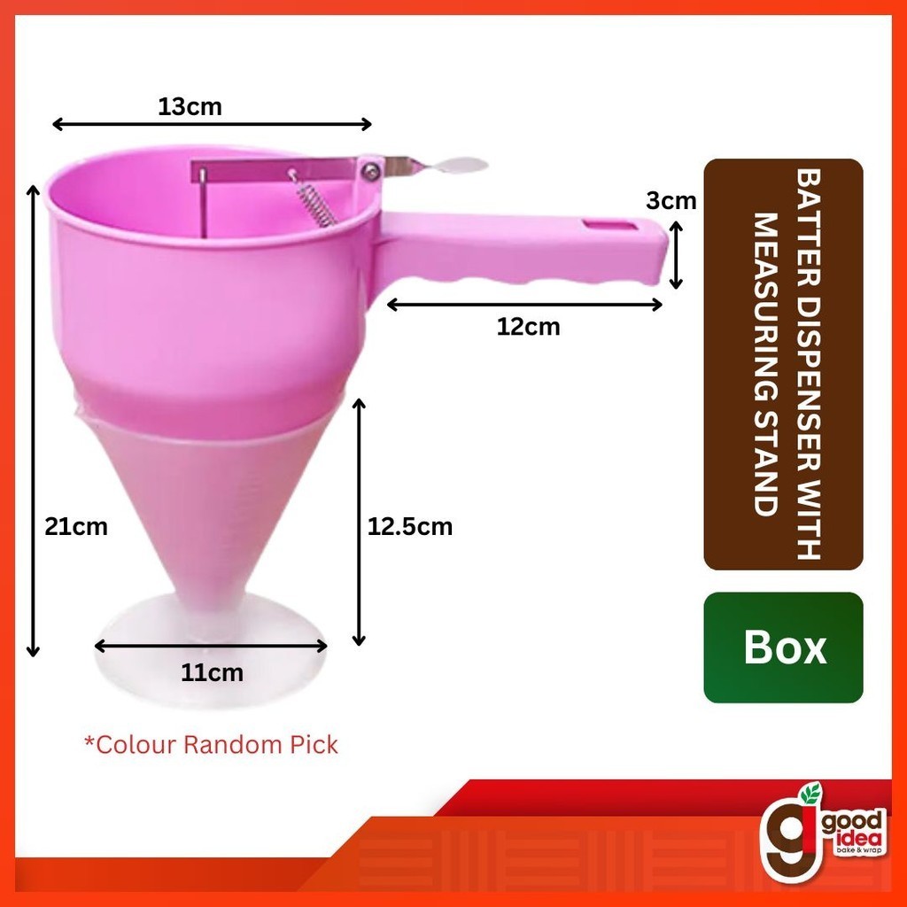 BATTER DISPENSER WITH MEASURING STAND [PLASTIC] Pancake Takoyaki Cream ...