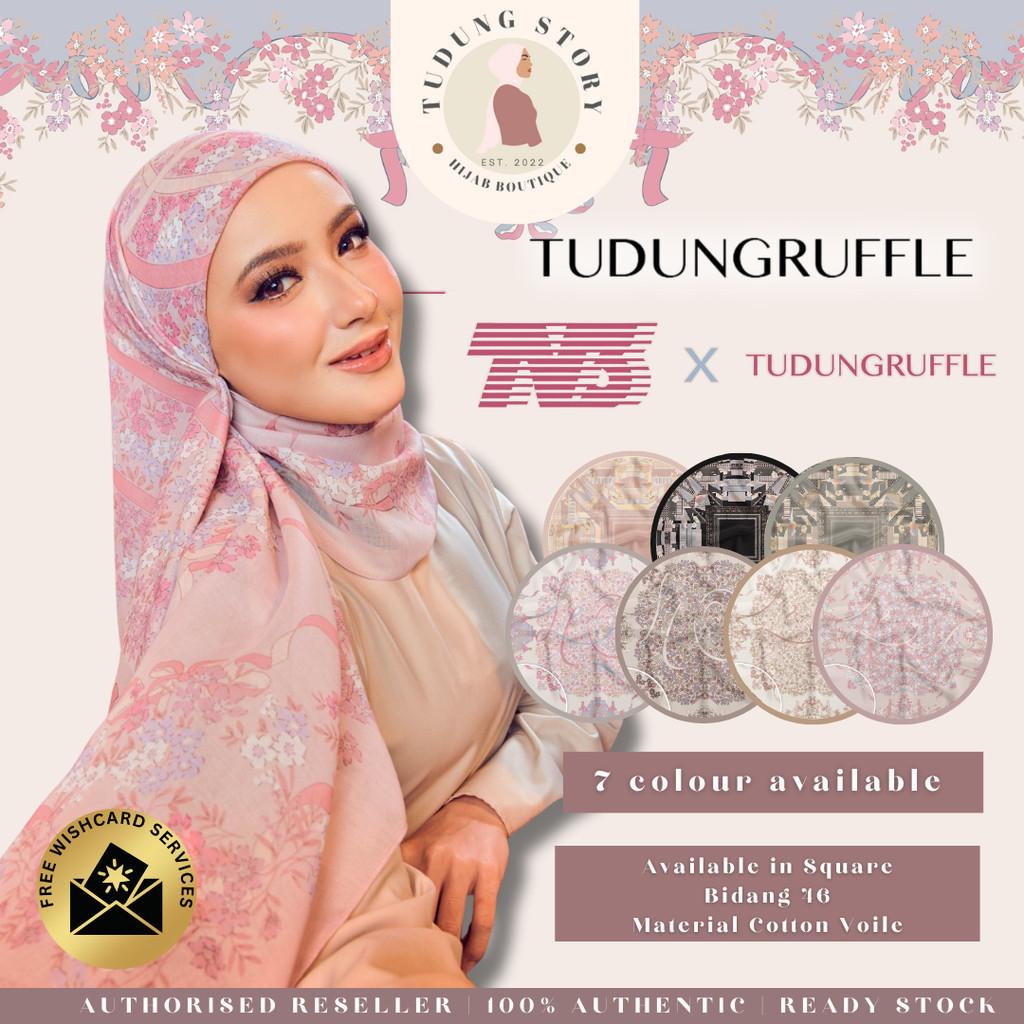 Tudung Ruffle x TV3 Printed Cotton Collection + Free Pouch Bag | Shopee ...