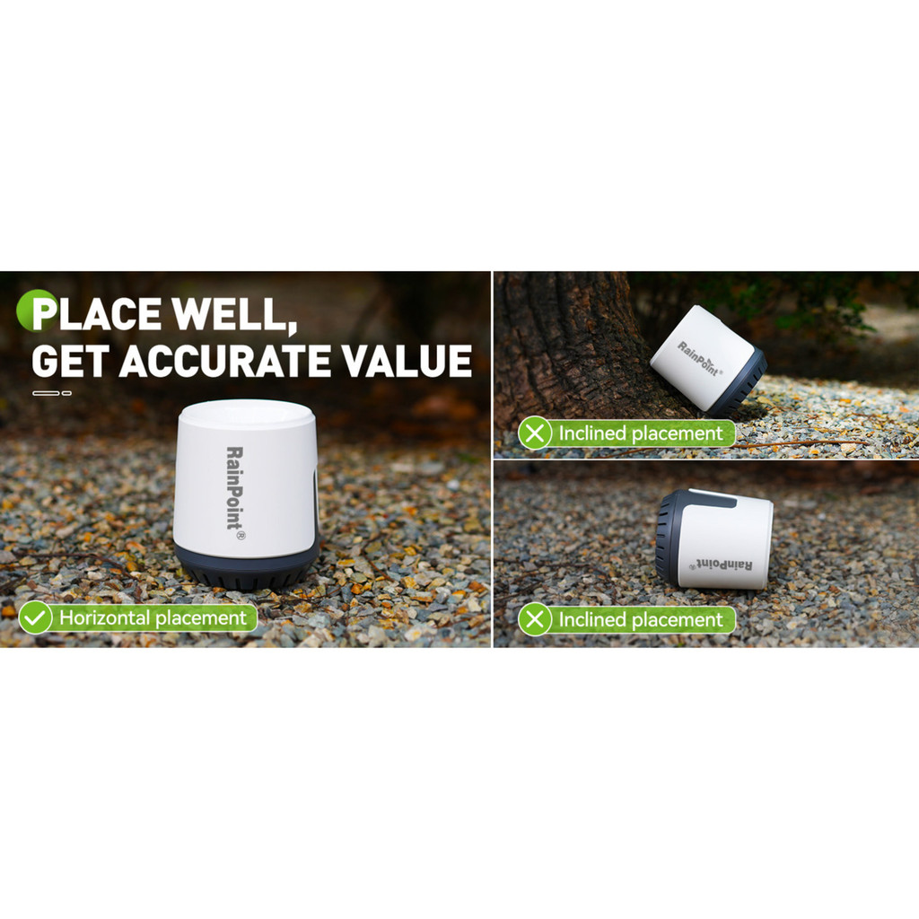 RAINPOINT Wireless Digital Rain Gauge Outdoor With App - Smart Rain ...