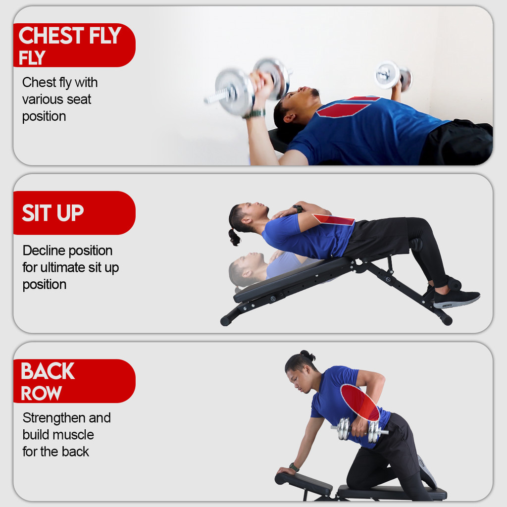 Vigor Fitness Adjustable Dumbbell Bench Gym Bench B4 / Bangku Gim ...