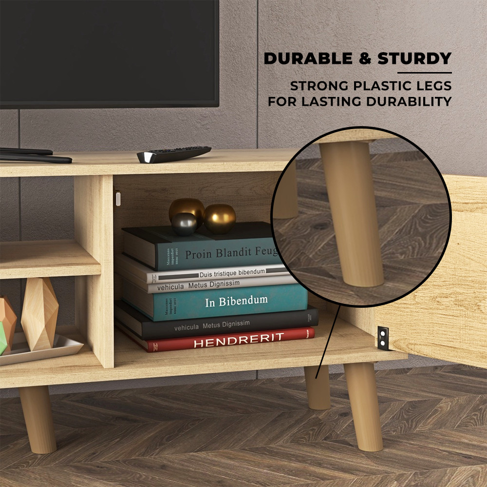 Home Prime HP081 6 Feet TV Cabinet with Rattan Effect Tv Cabinet Up to ...