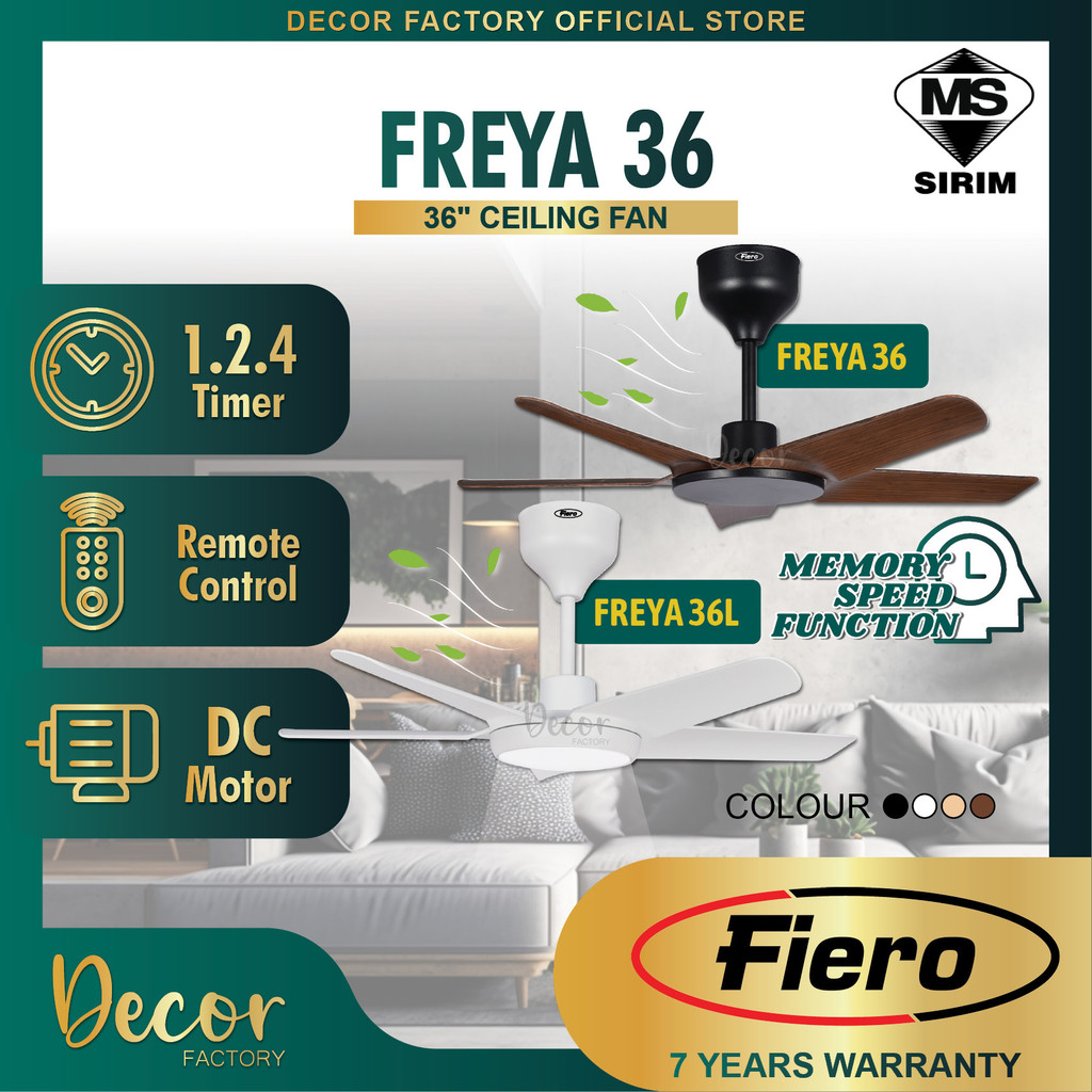 DEKA FIERO Fan FIERO FREYA 36 Inch 5 Blades 24 Speed DC Motor With ...