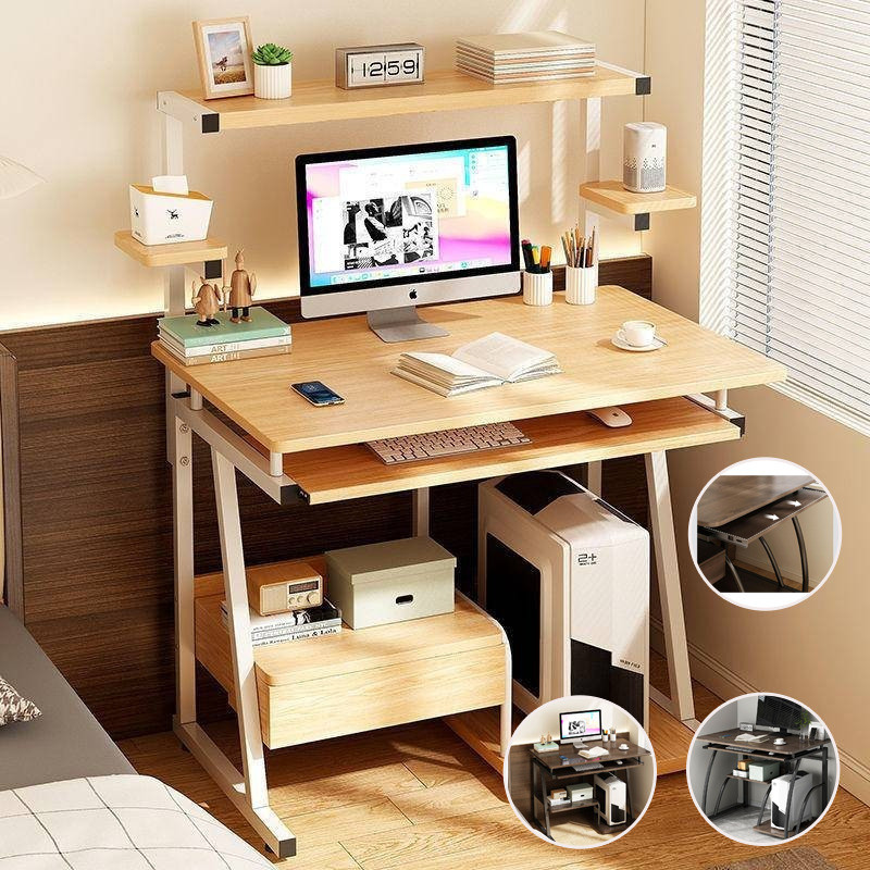 QF Computer Table Storage Rack Computer Desk Minimalist Household Desk ...