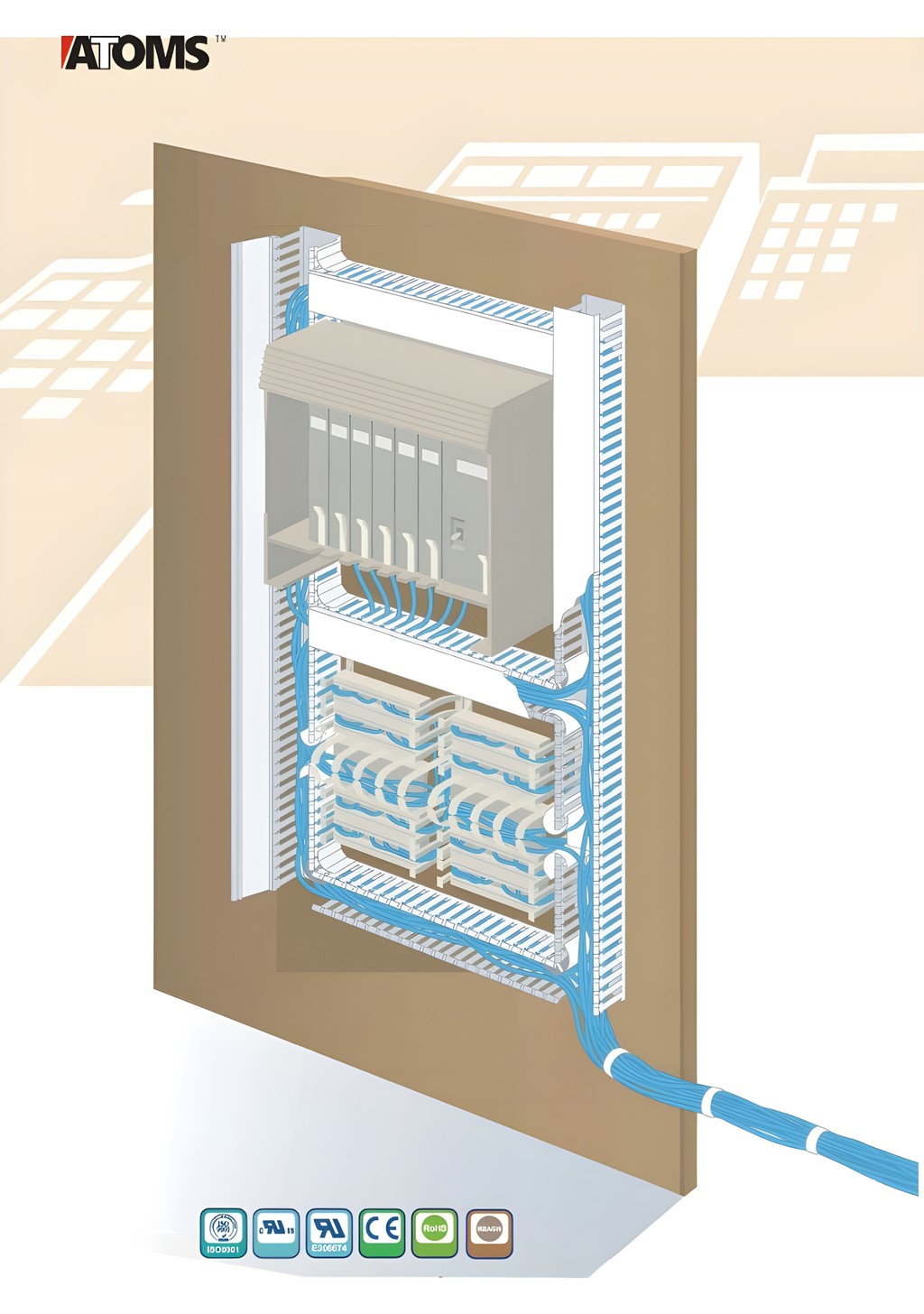 ATOMS VDR Wide Slot Open Slot Wiring Duct PVC Trunking Cable Duct Cable ...