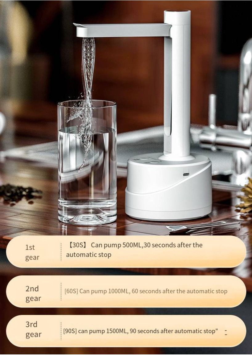 3 Gears Folding Electric Water Gallon Pump Smart Timed Automatic ...