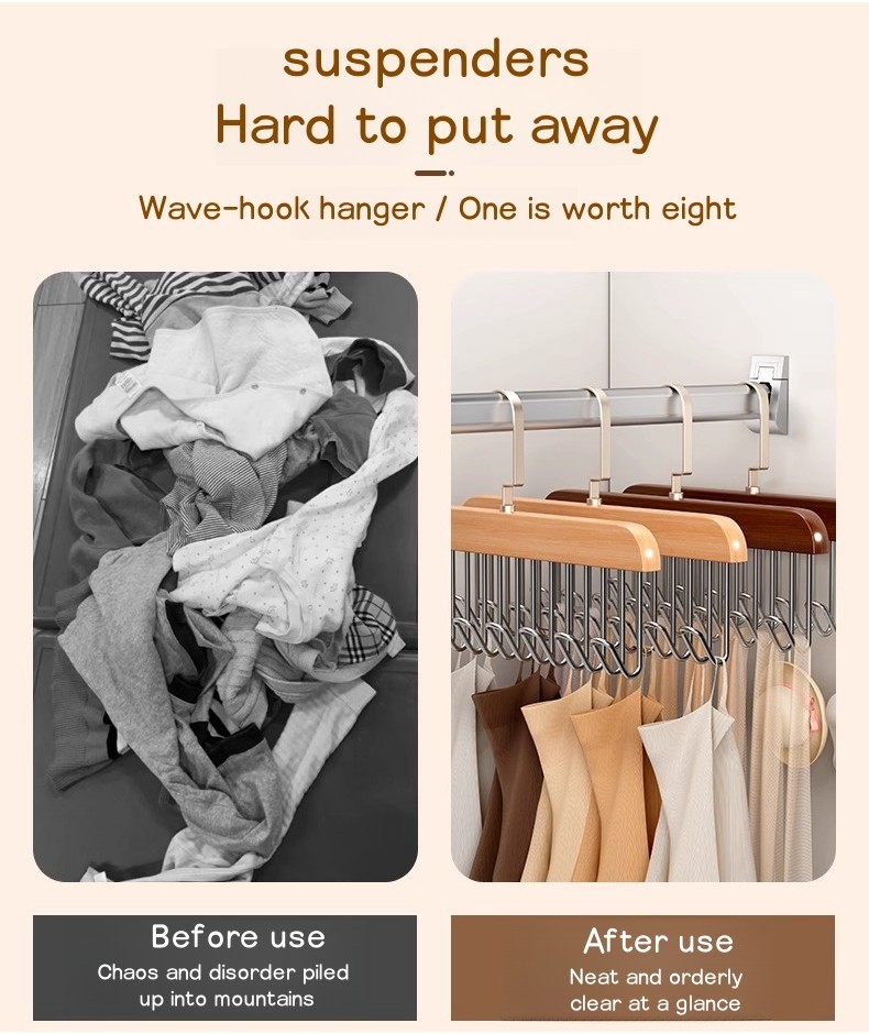 Multifunctional Wood Hanger Hook Women Storage Bra Hanger Home Belt ...