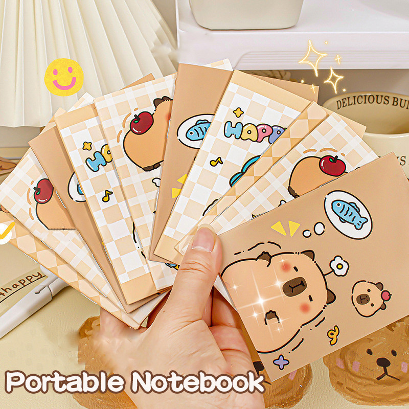Cute Cartoon Capybara Notebook Bright Color Pattern Mini Notebooks ...
