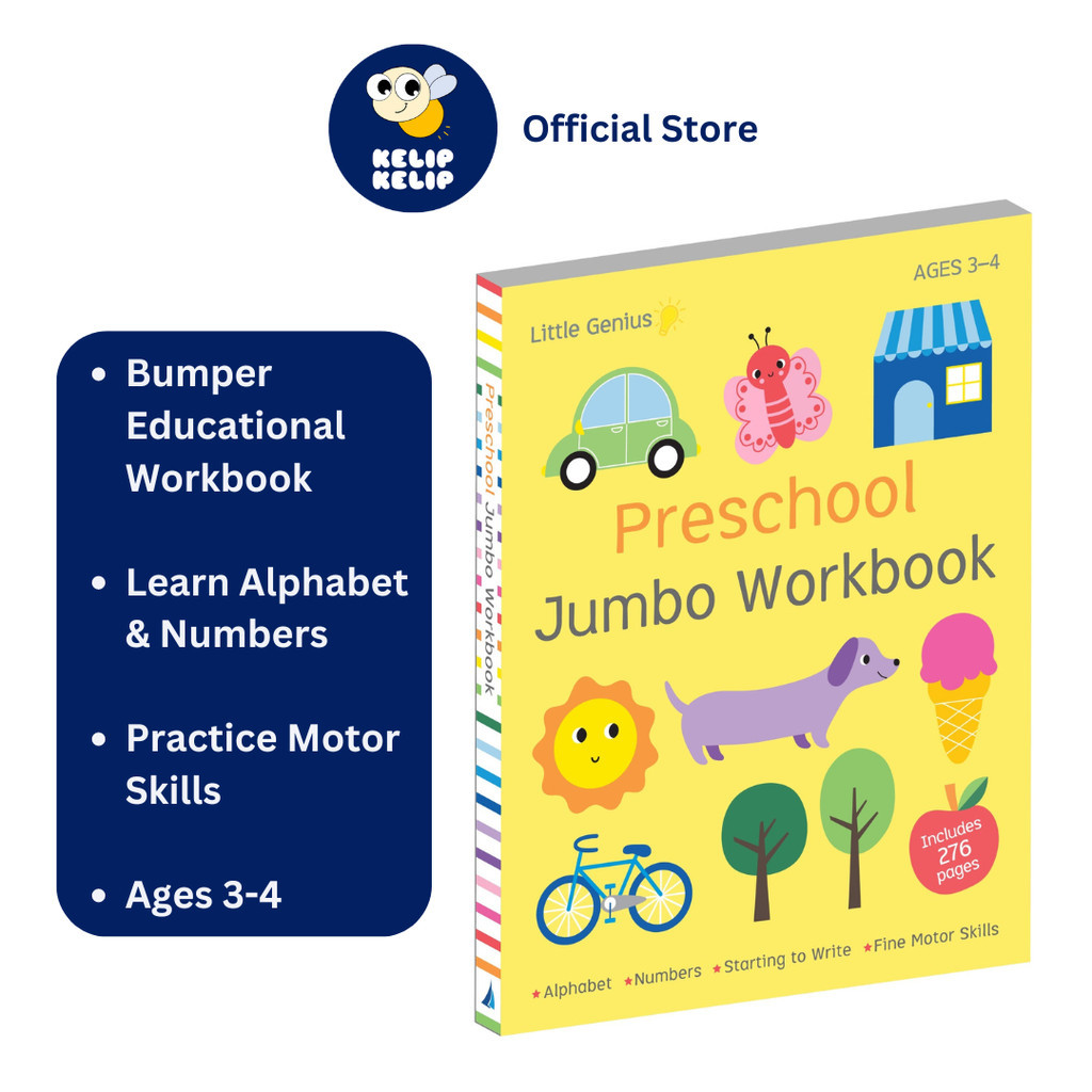 Little Genius Preschool Jumbo Workbook (276 Pages) For Kids Ages 3-4 ...
