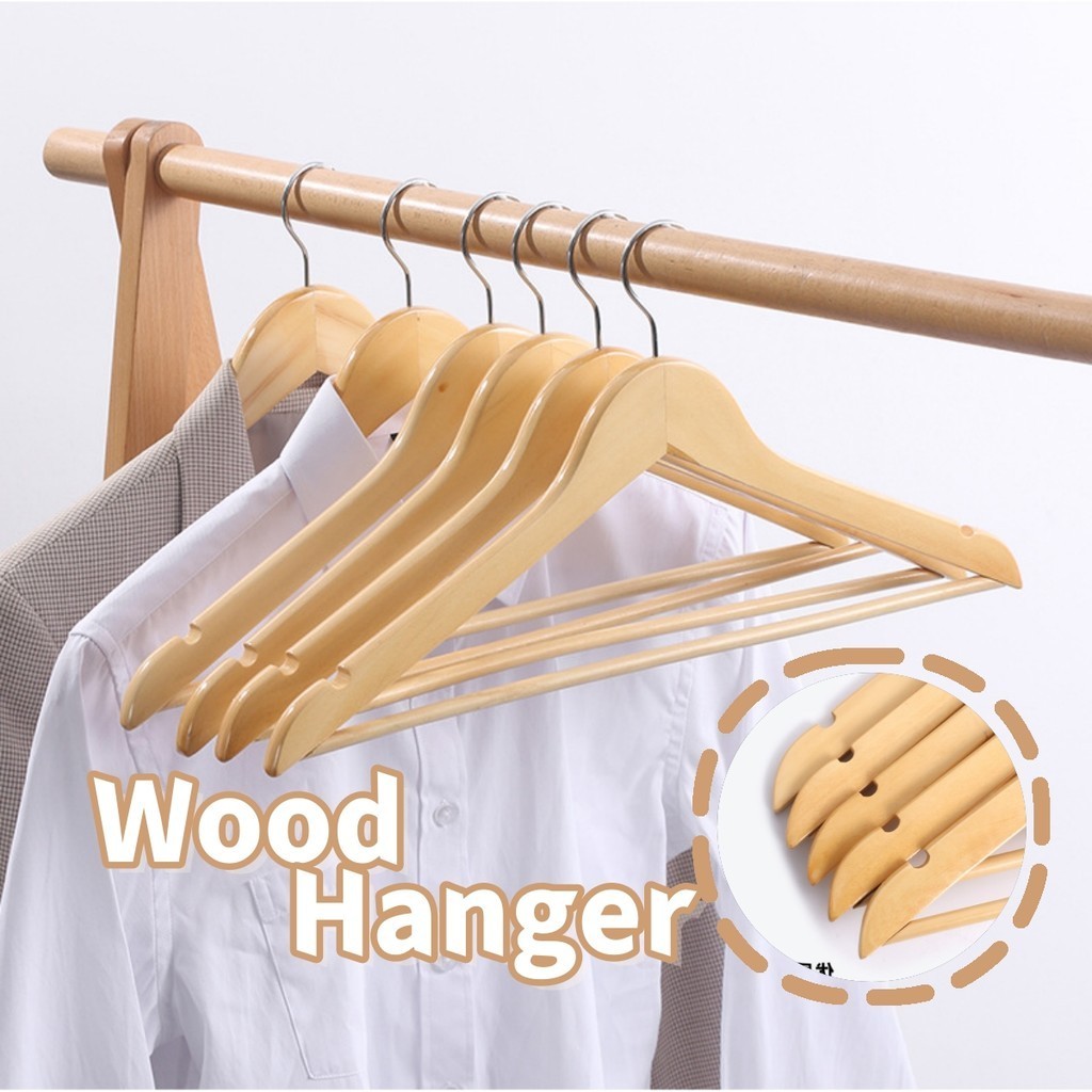(1 pcs) Nordic Style Wood Triangle Hanger Non-slip Suit Boutique Solid ...