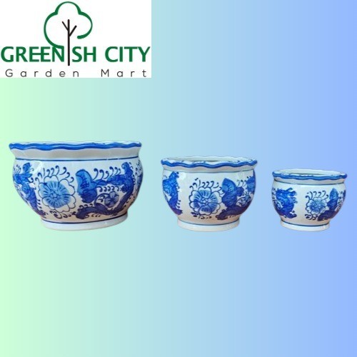 GNC - Chinese Classic Designed Floral Blue And White Ceramic Flower Pot ...