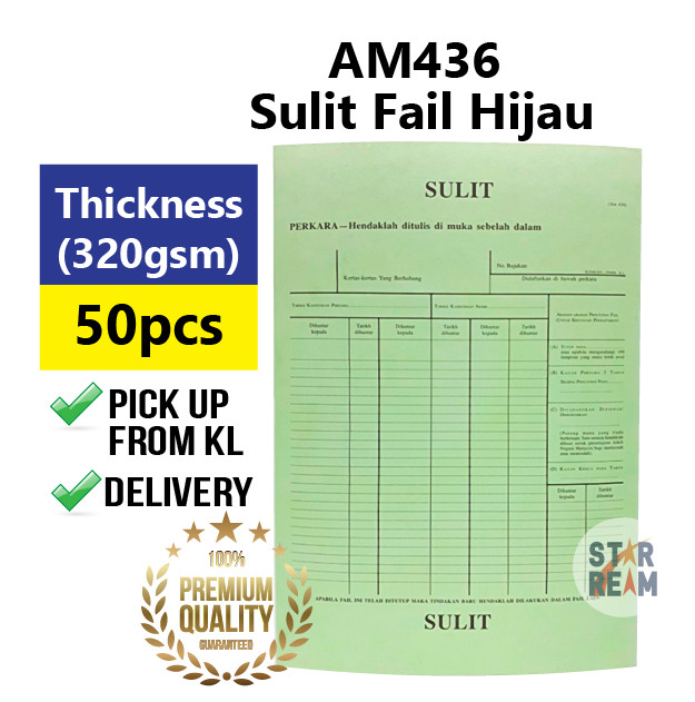 FAIL SULIT HIJAU AM436 50pcs [320gsm] Fail Sulit Hijau Lipat/Kulit Fail ...