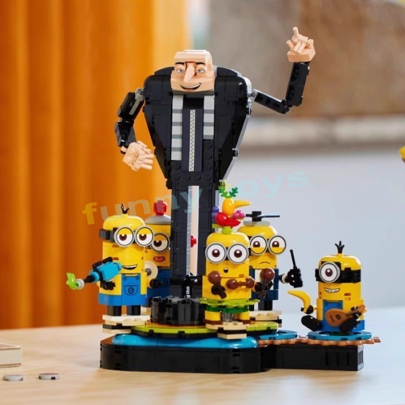 75582 Brick-Built Gru and Minions Building Blocks Despicable Me 4 ...