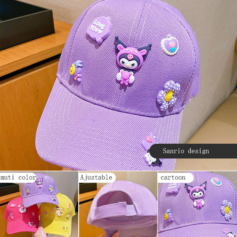 Miniso Kuromi Cartoon Baseball Cap Cute Little Girl Peaked Cap Outdoor ...