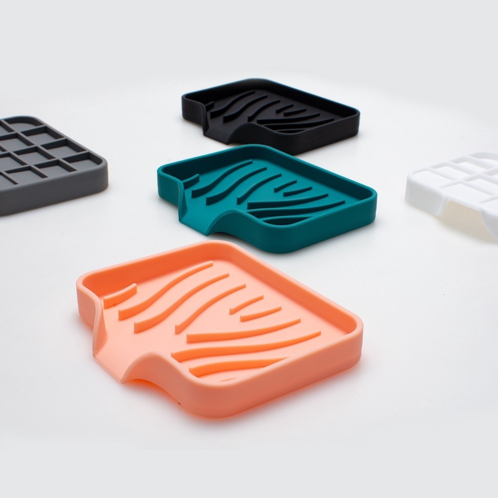 【In Stock】NEW Faucet Sink Tray Organizer Self-Draining Silicone Soap ...