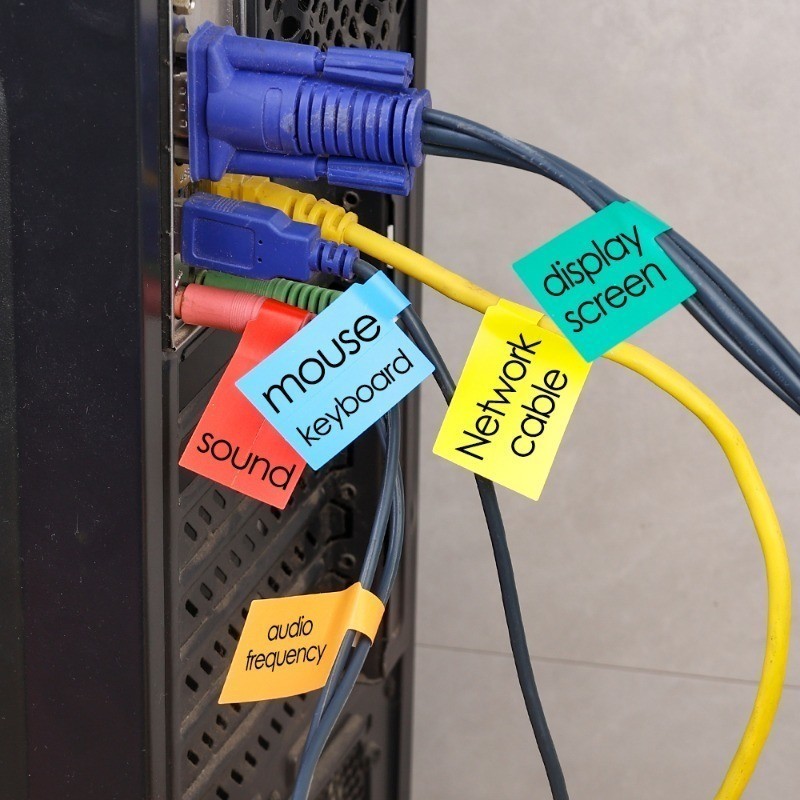 [ Featured ] Self-Adhesive Data Cable Label - Office Wires Organizer ...