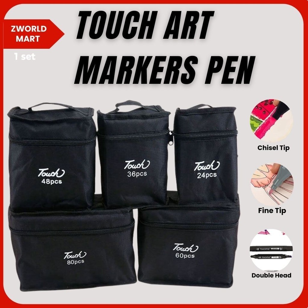 Touch Art Markers 24 / 36 / 48 / 60 /80 / 100 Twin Tip Drawing Copic ...