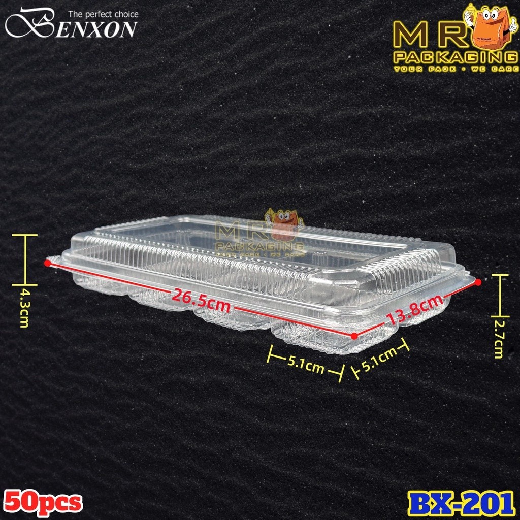 Benxon BX-201 8 compartment OPS Plastic Tray [ 50pcs± ] Bakery ...