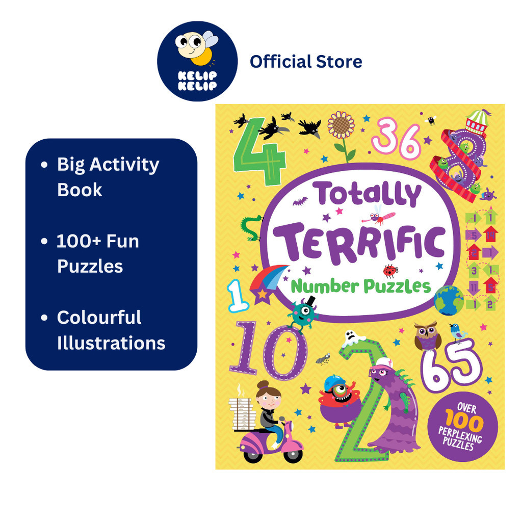 Totally Terrific Numbers (128 Pgs) Activity Book For Kids To Solve Over ...