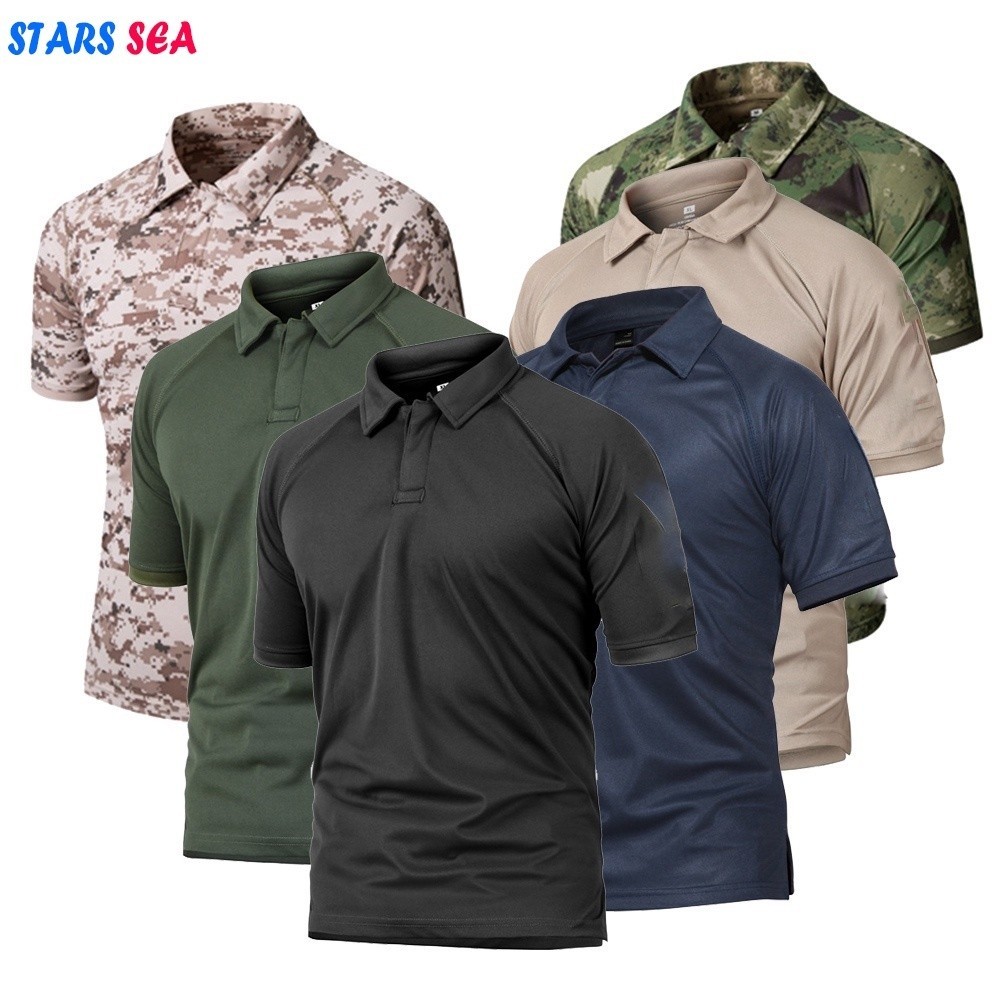 Tactical Camouflage T Shirt Men Summer Sports Polo Shirt Short Sleeve ...