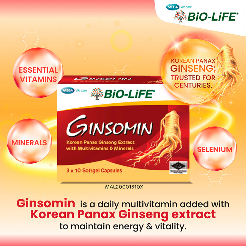 BiO-LiFE Ginsomin Korean Panax Ginseng Extract With Multivitamins ...